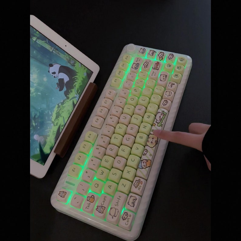 Cute Panda Keycap Set MOA PBT Keycaps Mac Keyboard Key Caps - Etsy ...