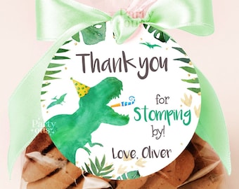 EDITABLE Three Rex Birthday Favor Tags Dinosaur Party Favors - Etsy