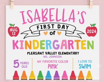 Back to School Sign First Day of School Sign Printable First Day of 4th ...