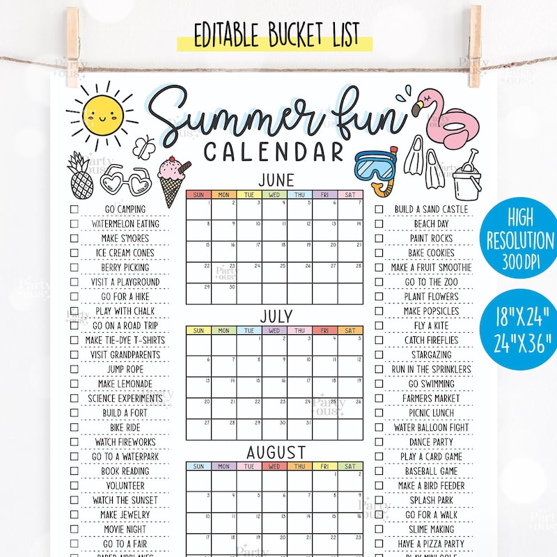 Summer 2025 Calendar Pages - Etsy