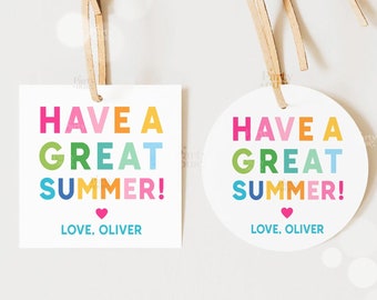 Digital End of School Year Gift Tag|canva Template|have a Great Summer ...