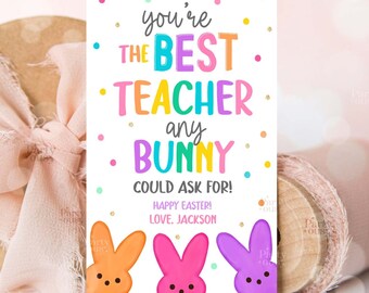 Editable Easter Teacher Appreciation Gift Tags Best Teacher Bunny ...