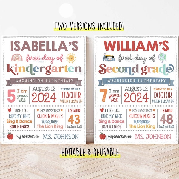 First Day of School Sign - Etsy