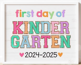 First Day of Kindergarten Sign Printable Back to School Sign First Day ...