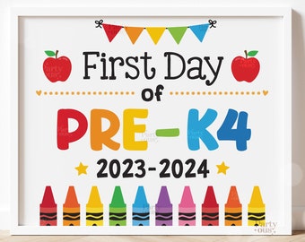 First Day of PRE-K3 2023 Printable Back to School Chalkboard - Etsy Canada