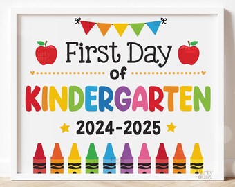 First Day of Kindergarten Sign Printable Back to School Sign First Day ...