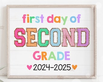 Hello 2nd Grade Sign, First Day of 2nd Grade Sign, Printable First Day ...