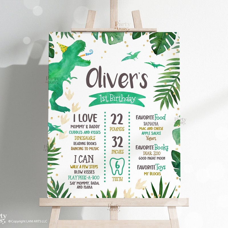 1st Birthday Dinosaur Theme - Etsy