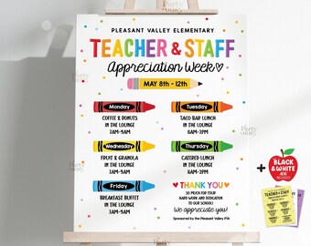 Editable Teacher Appreciation Week Itinerary Poster Teachers Staff ...