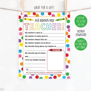 Teacher Appreciation Week Printable Teacher Appreciation Gift Thank You ...