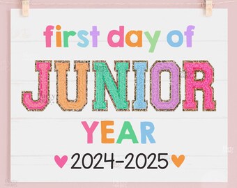 First Day of Junior Year Sign Printable Back to School Sign First Day ...
