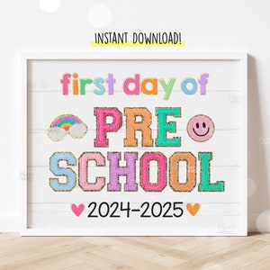 Back to School Sign First Day of School Printable First Day of ...