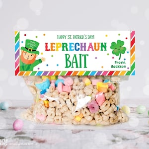 Editable St. Patrick's Day Bag Toppers Leprechaun Bait Treat ...