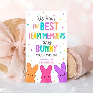 Editable Easter Gift Tags the Best Team Members Any Bunny Easter Basket ...