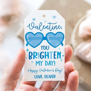 Editable Heart Sunglasses Valentines Day Gift Tag Boy Valentine Tags ...