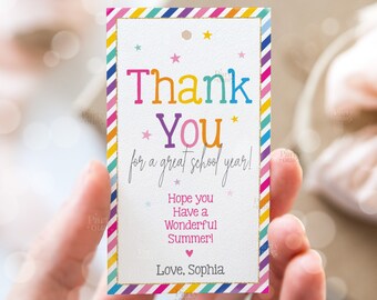 Editable Last Day of School Tag End of Year Friends Gift Tags Great ...