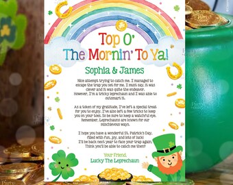 Editable Leprechaun Letter Kids St. Patrick's Day Leprechaun Trap Irish ...