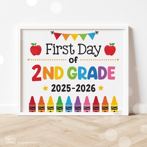 Back to School Sign First Day of School Sign Printable First Day of 2nd ...