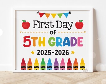 Last Day of School Sign Printable Last Day of 5th Grade Signs School ...