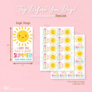 Editable Last Day of School Tag End of Year Friends Gift Tags Great ...