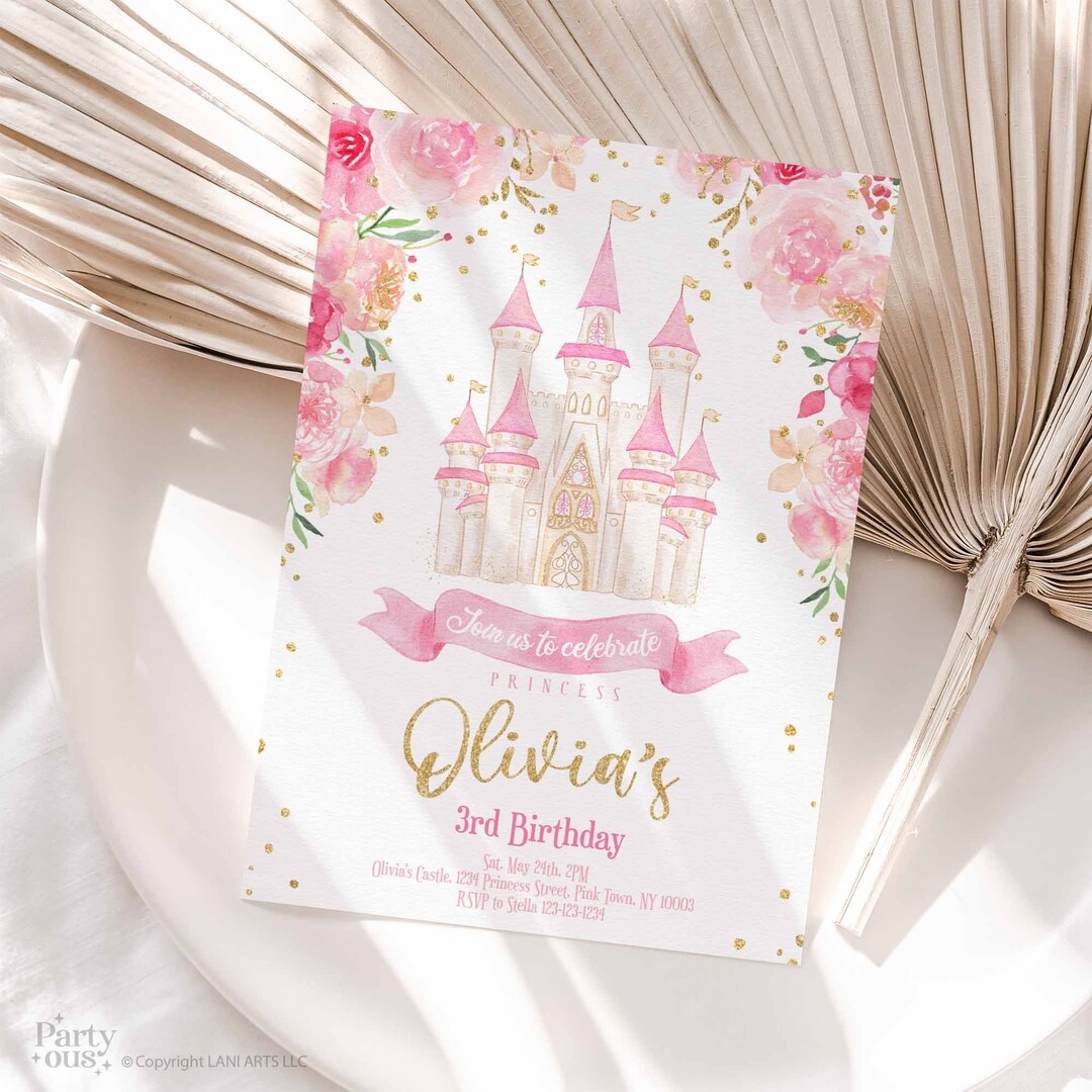Editable Princess Birthday Invitation Princess Invitation Royal Castle ...