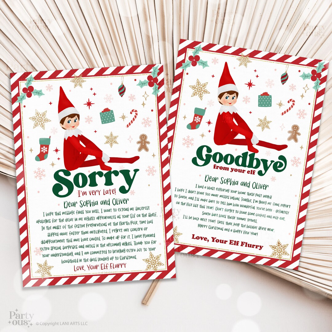 Editable Elf Late Arrival Goodbye Letter Christmas Last Minute - Etsy ...