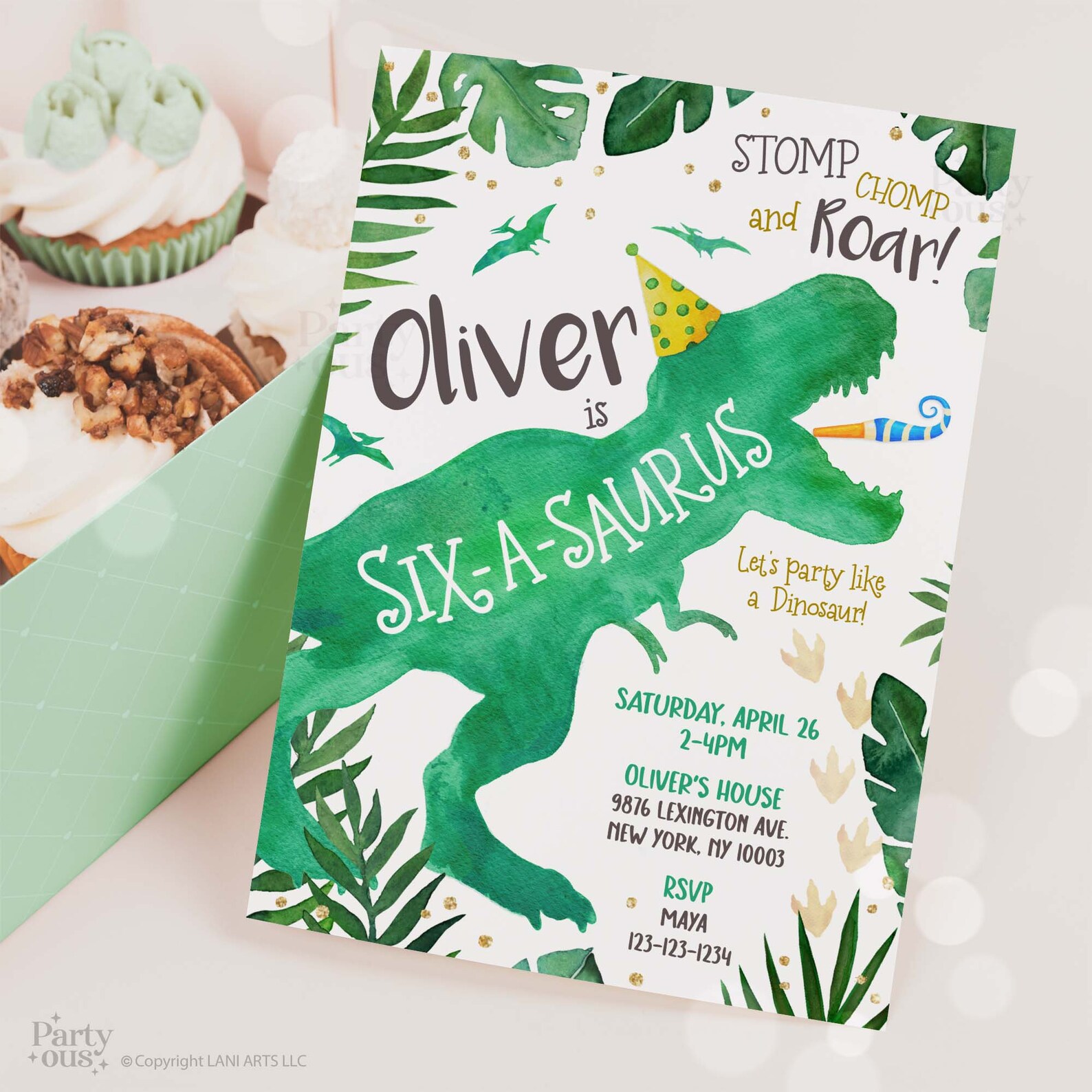 Editable Dinosaur Birthday Invitation 6th Birthday Dino Party Editable ...