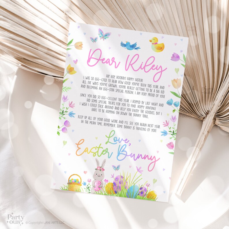 Editable Easter Bunny Letter Easter Basket Gift Kids Games From the ...