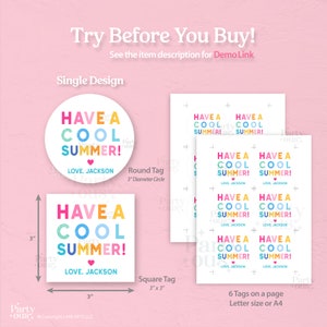 Editable Last Day of School Tag Cool Summer End of Year Teacher Gift ...