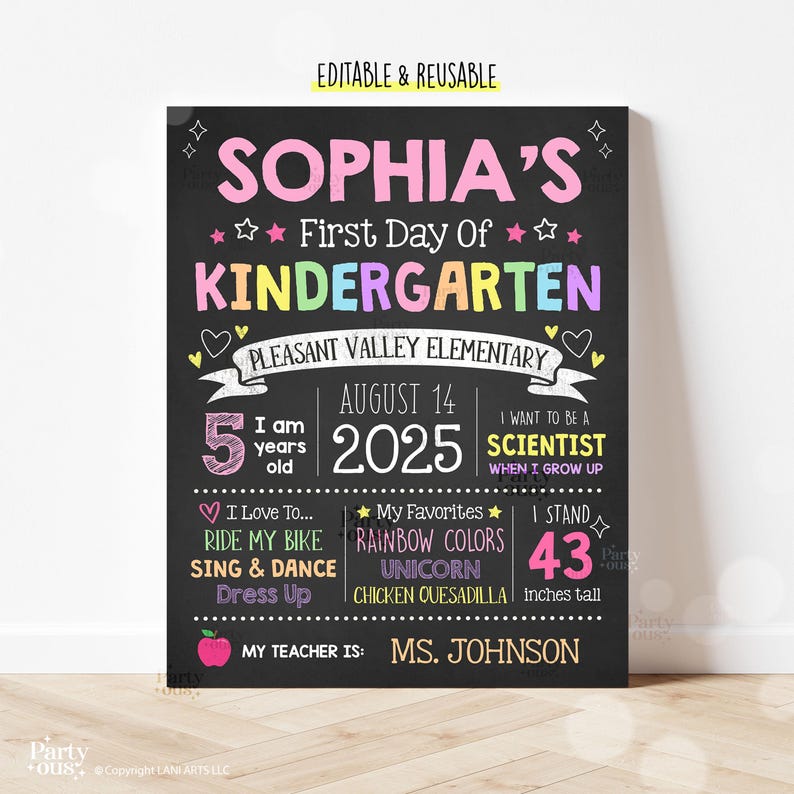 Editable First Day of School Sign Back to School Board Last Day of ...