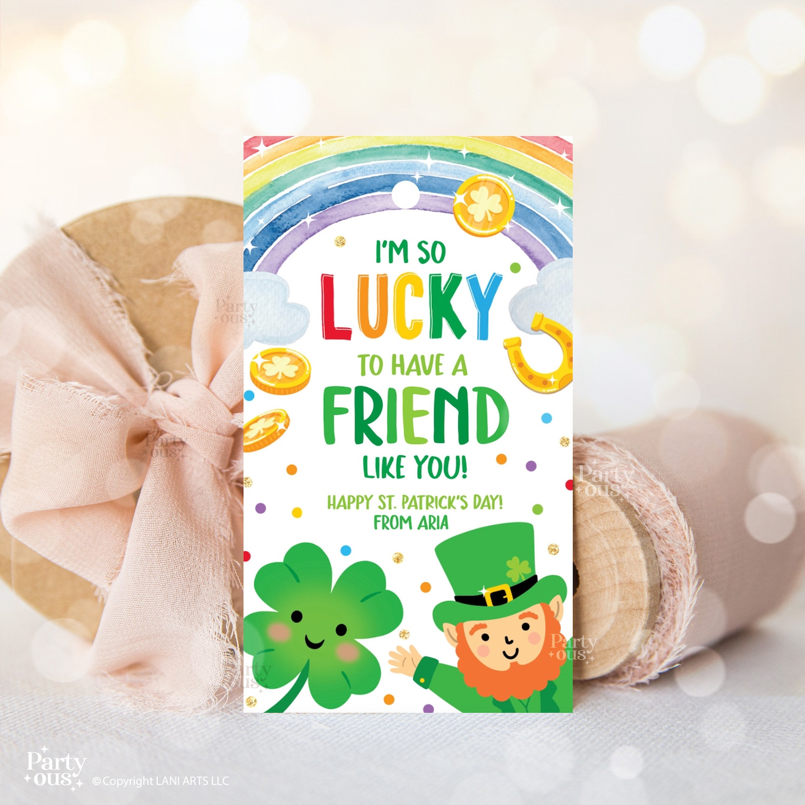 Editable St Patricks Day Gift Tags I'm so Lucky to Have A Friend Like ...