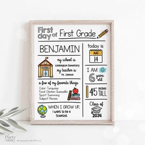 Editable Back to School Sign First Day of School Sign Printable ...