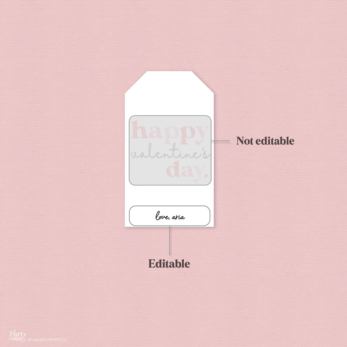 Editable Valentines Day Gift Tag Happy Valentine Tags Class Kids ...