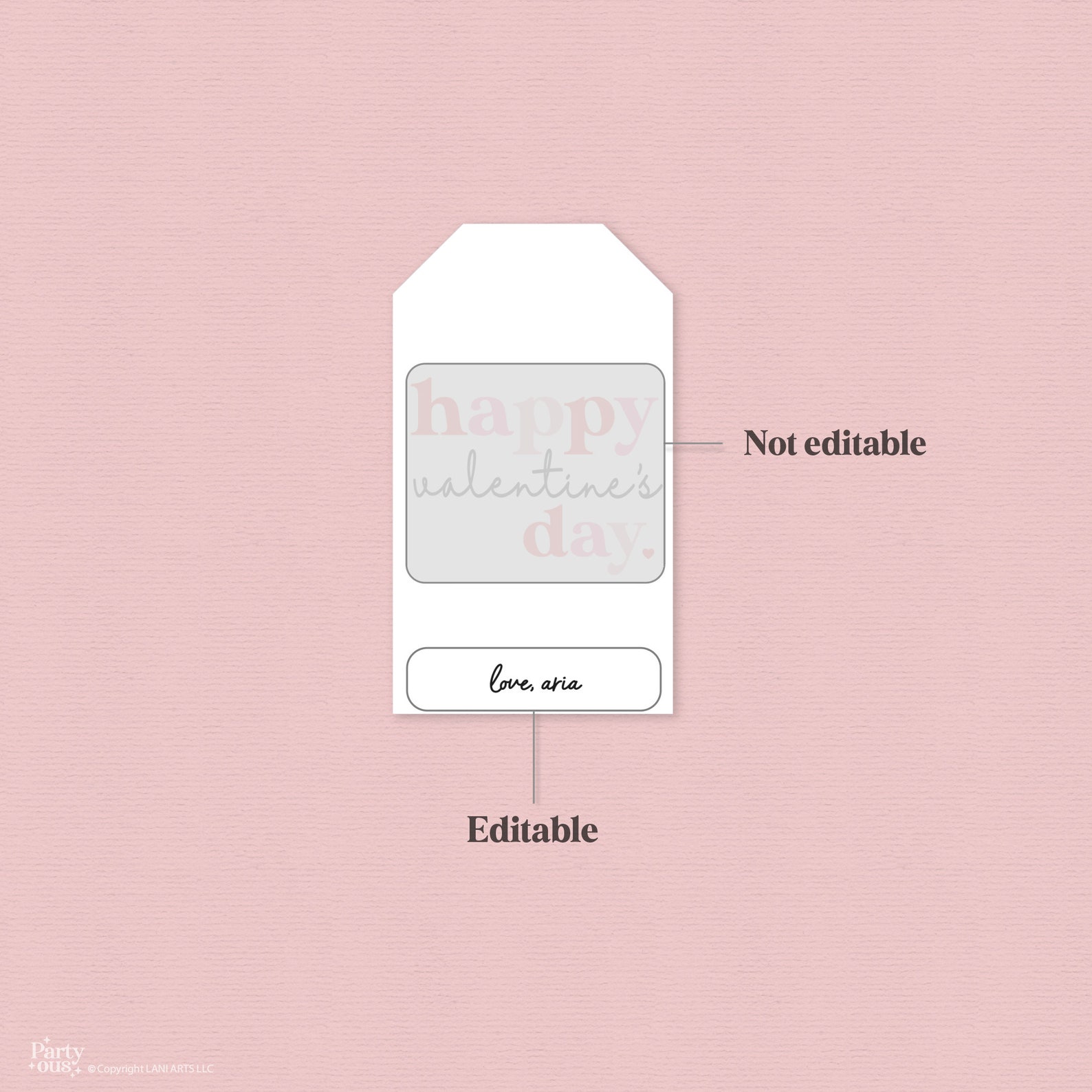 Editable Valentines Day Gift Tag Happy Valentine Tags Class Kids ...