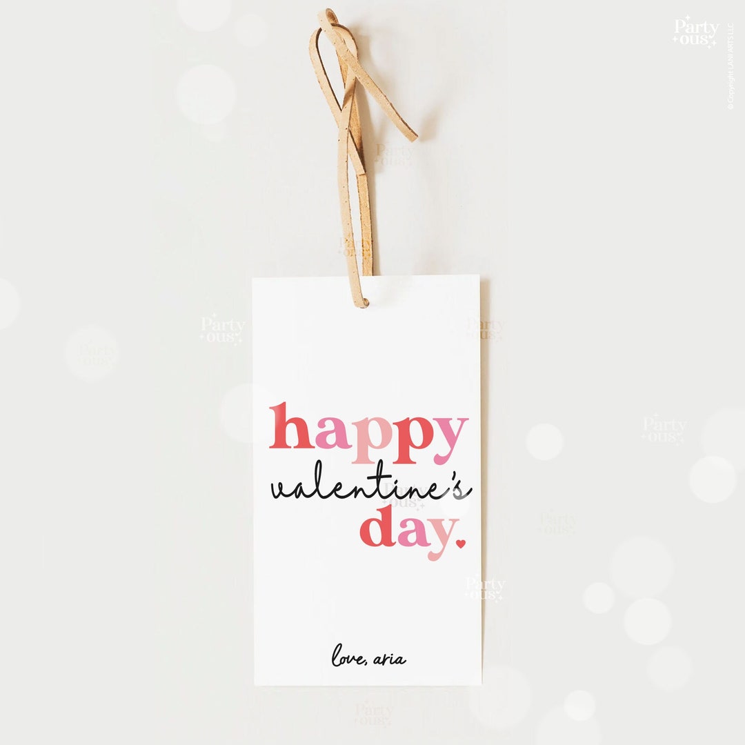 Editable Valentines Day Gift Tag Happy Valentine's Day Gift Tags Class ...