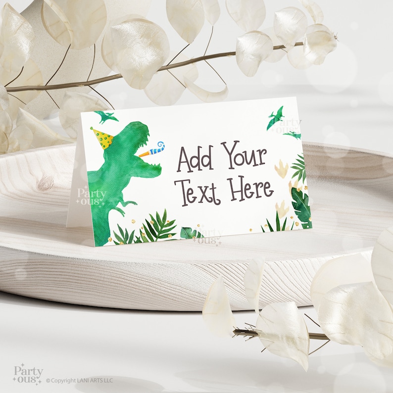 Editable Dinosaur Birthday Place Cards Food Labels Dino Party - Etsy