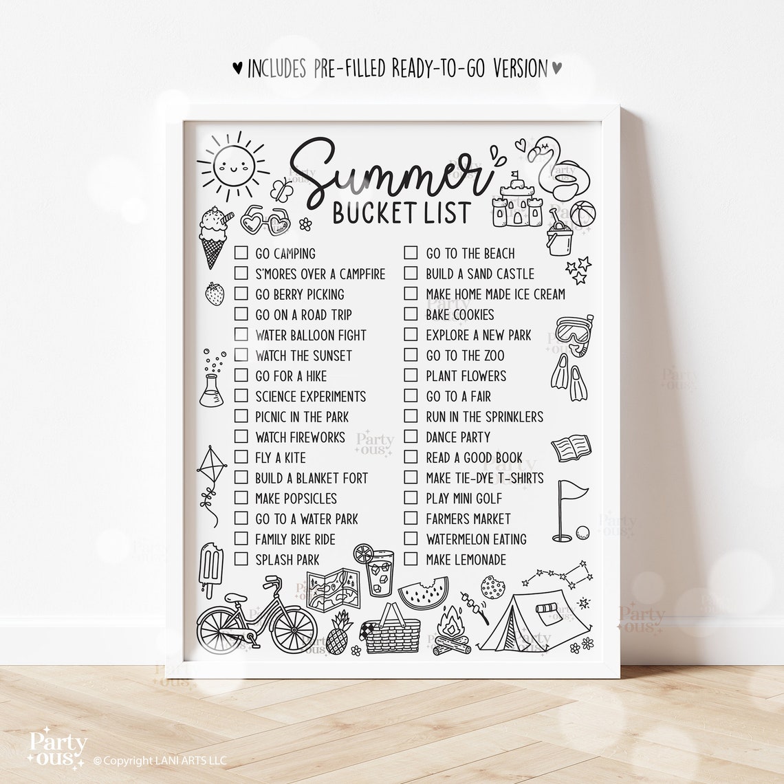 Summer Bucket List Printables Kids Summer Fun Family Planner Checklist ...