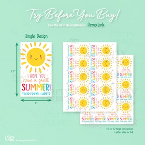 Editable Last Day of School Tag End of Year Teacher Gift Tags Great ...