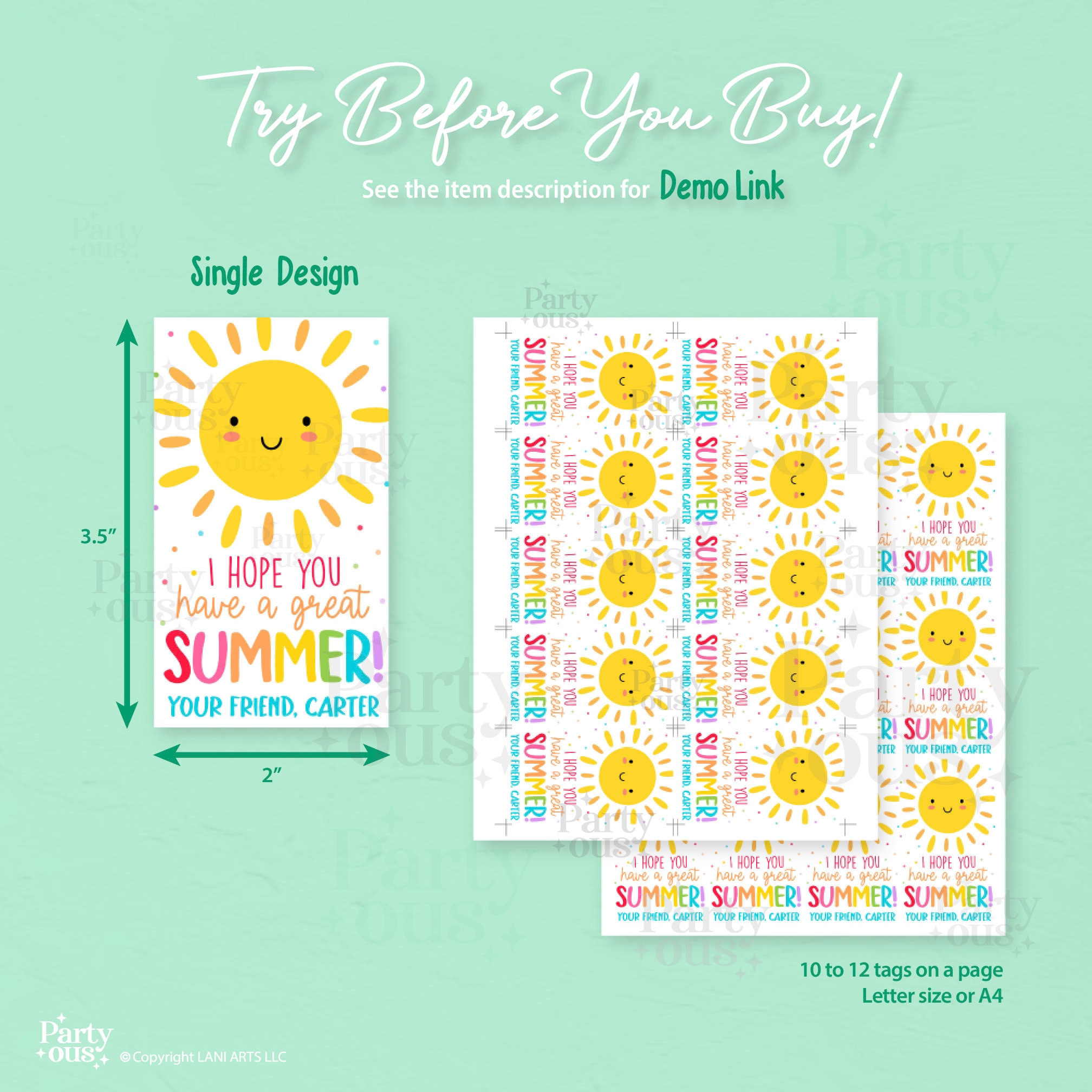 Editable Last Day of School Tag End of Year Teacher Gift Tags Great ...