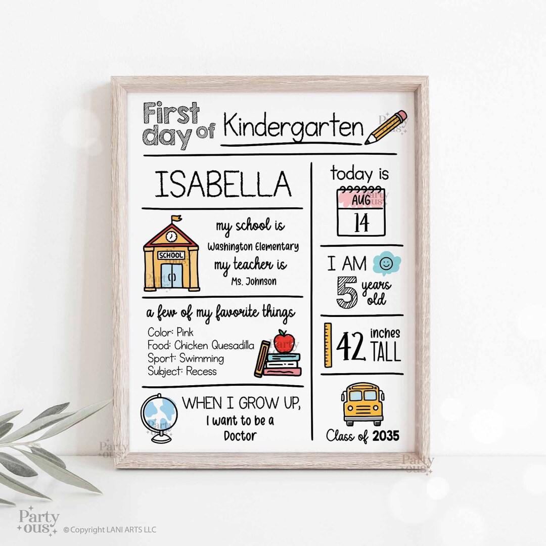 Editable Back to School Sign First Day of School Sign Printable ...