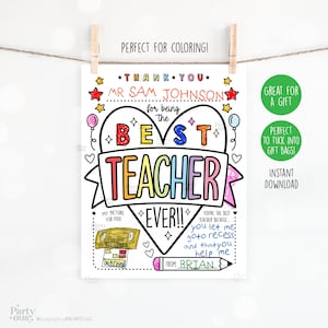 Teacher Appreciation Week Printable Teacher Appreciation Gift Thank You ...