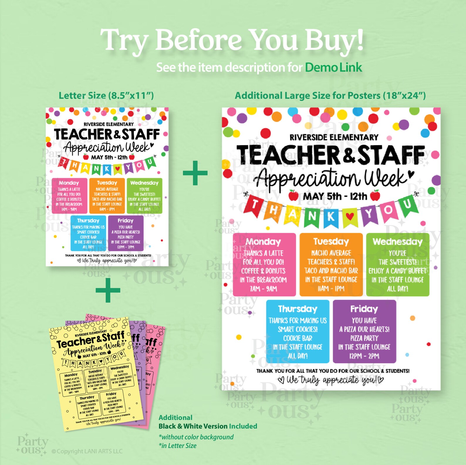 Editable Teacher Appreciation Week Itinerary Poster Teachers Staff ...