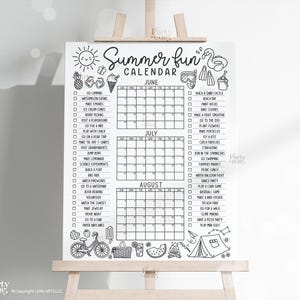 Editable Summer Calendar Poster Printables Summer Fun Bucket List ...
