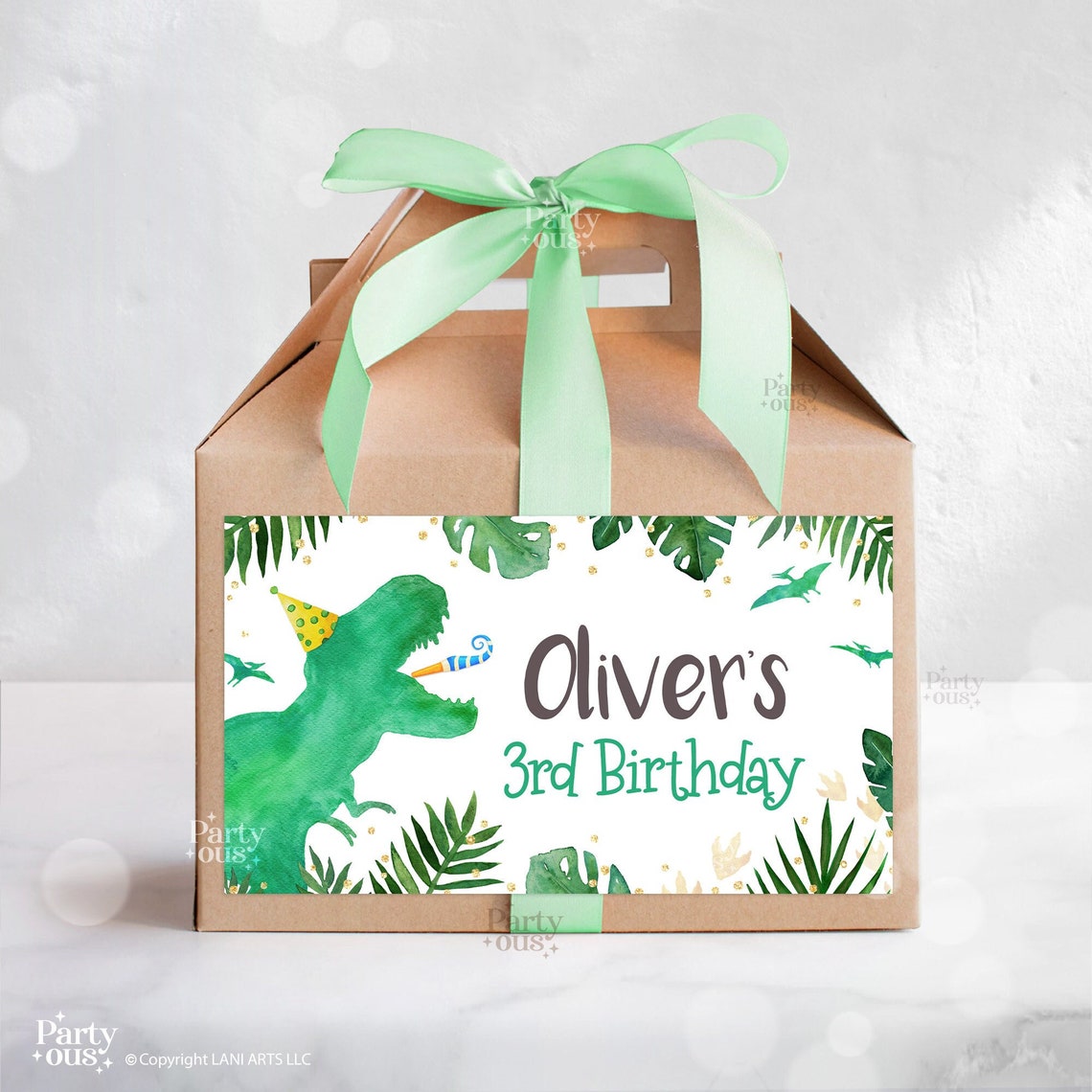 Editable Dinosaur Gable Box Labels Dinosaur Birthday Dino Party ...
