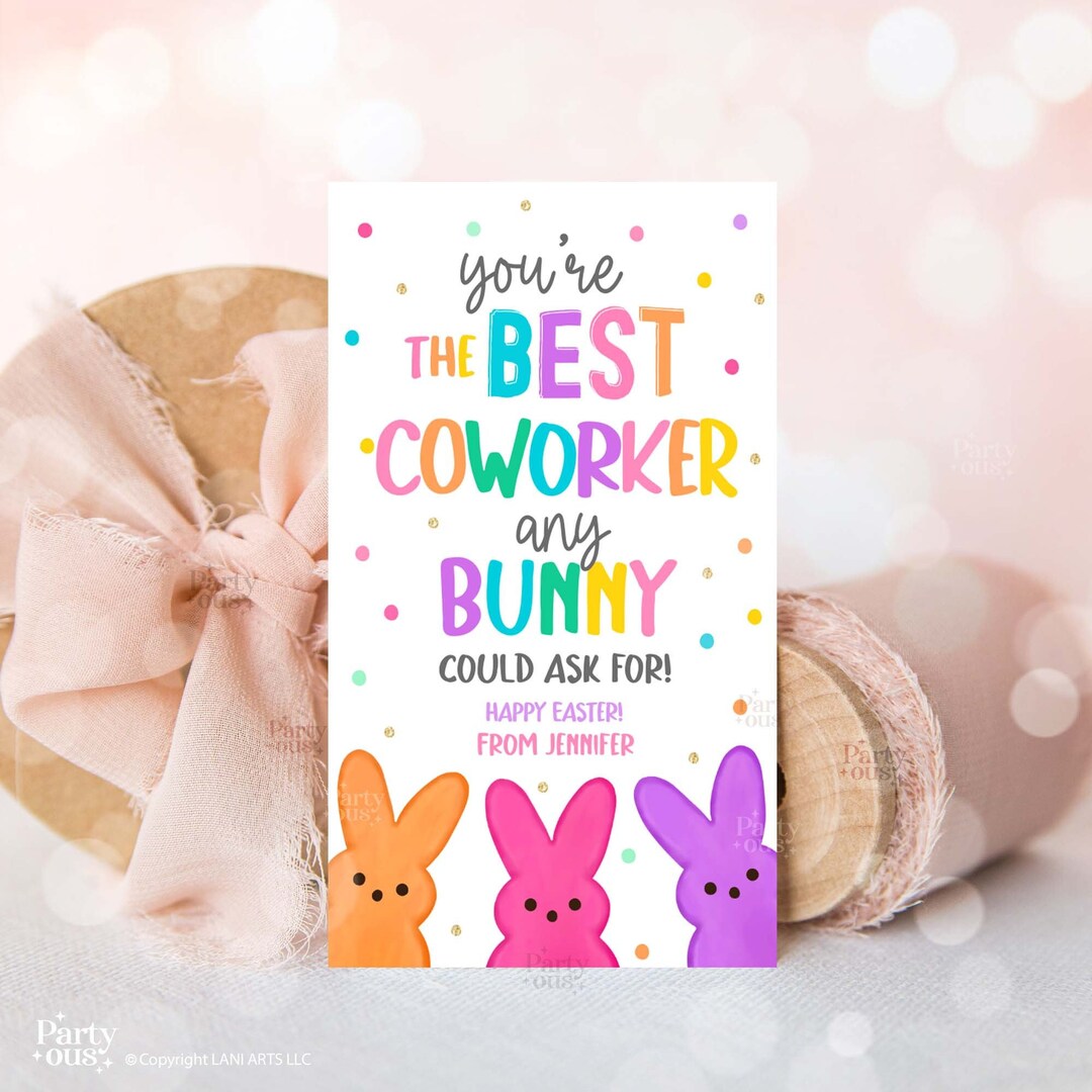 Editable Easter Gift Tags the Best Coworker Any Bunny Easter Basket Tag ...