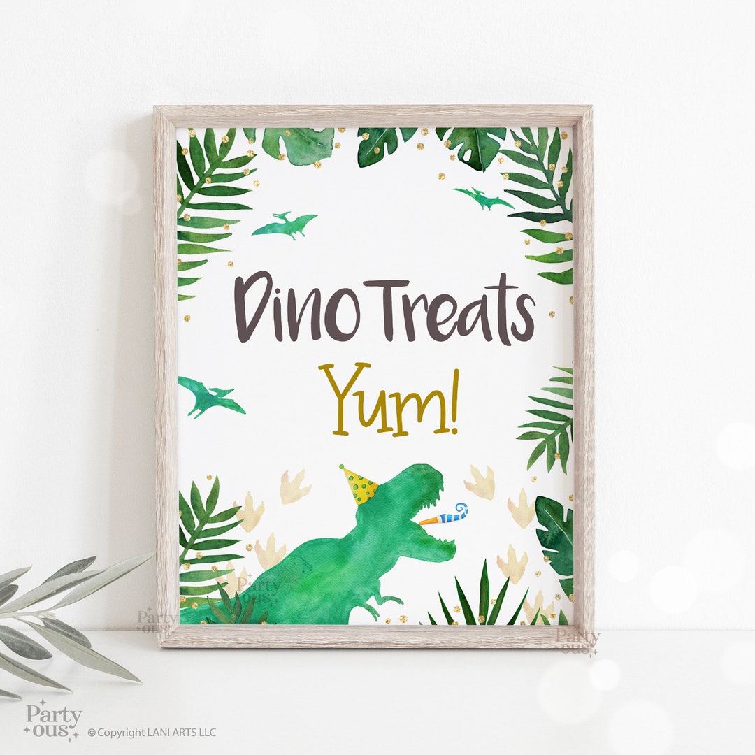 Dinosaur Dino Treats Sign Dino Party Birthday Party Sign Instant ...