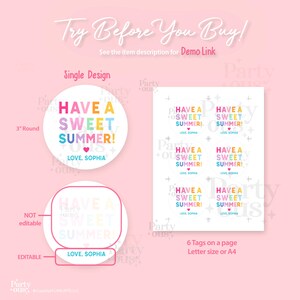 Editable Last Day of School Tag Sweet Summer End of Year Teacher Gift ...