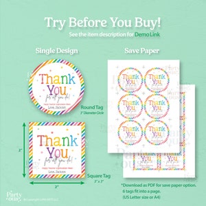 Editable Teacher Appreciation Week Gift Tags Thank You Teacher Gift Tag ...