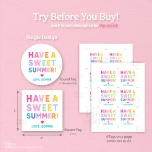 Editable Last Day of School Tag Sweet Summer End of Year Teacher Gift ...