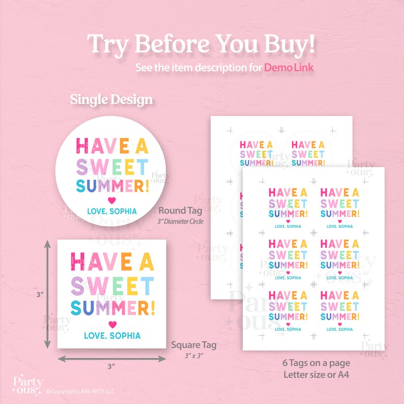 Editable Last Day of School Tag Sweet Summer End of Year Teacher Gift ...